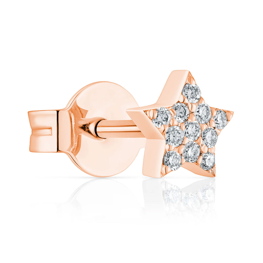 Diamond Star Stud Lobe Earring Rose Gold – winniewestmann